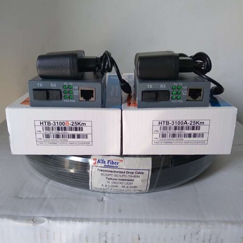 Jual Paket Cable Fiber Optic 100M+HTB 3100 A dan B di Seller Moni Store ...