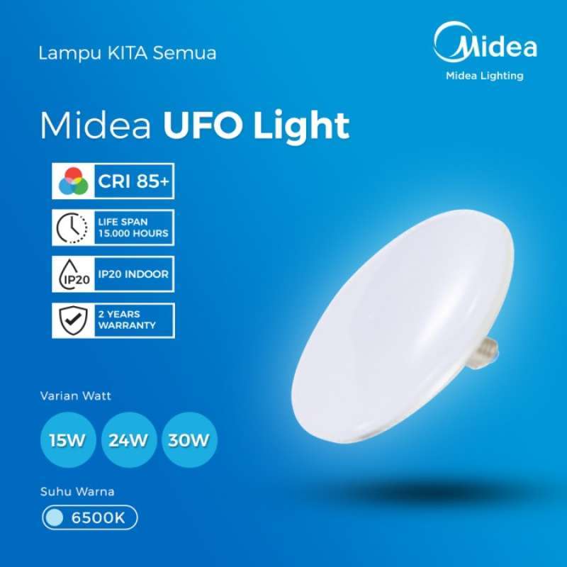 Promo Lampu Ufo Led Midea 30 Watt Putih 6500K – Coolday Light - Fitting E27 Diskon 23% di Seller ...