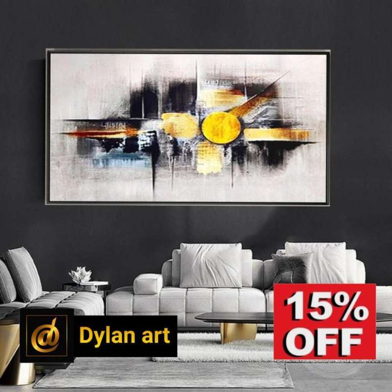 Jual lukisan abstrak modern hiasan dinding texture art line old multi ...