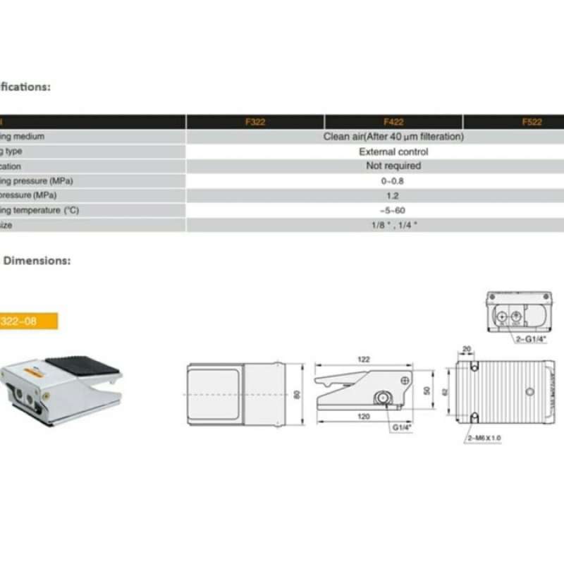 Promo PNEUMATIC FOOT VALVE TYPE F322-08 EMC PEDAL PNEUMATIC Diskon 33% ...