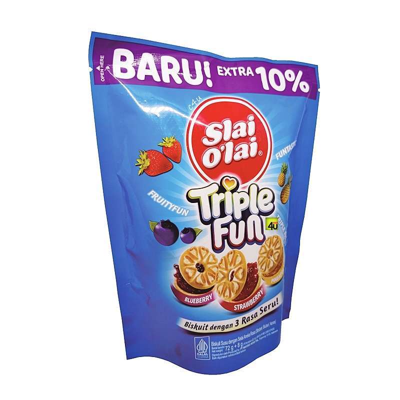 Promo Slai O'lai TRIPLE FUN - Biskuit Selai Buah - 72g POUCH Diskon 27% di Seller cemilan4u ...