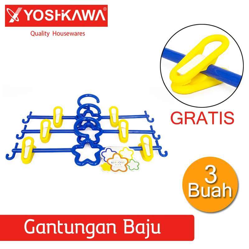 Jual YOSHIKAWA Gantungan Baju BONUS Capitan 3 Buah Kapstok Hanger ...