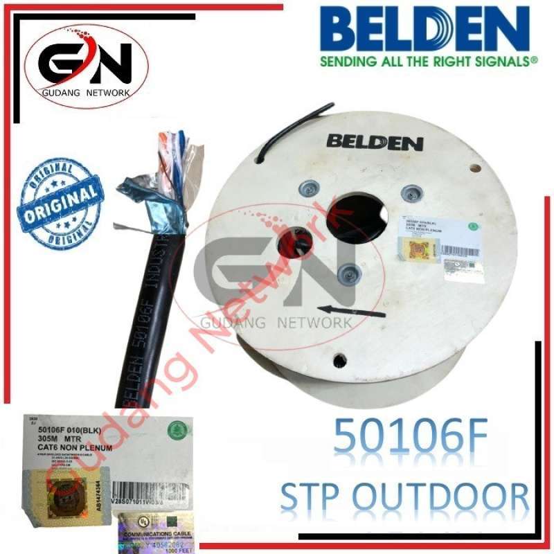 Promo Kabel Belden Stp Outdoor Cat6 50106F Black 305 Meter Original ...