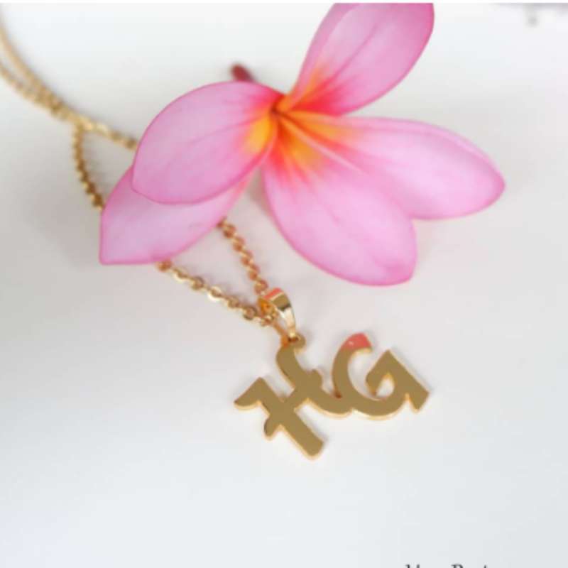 Promo Liontin Nama Inisial Simpel Cantik/ Kalung Mas Korea / Liontin ...