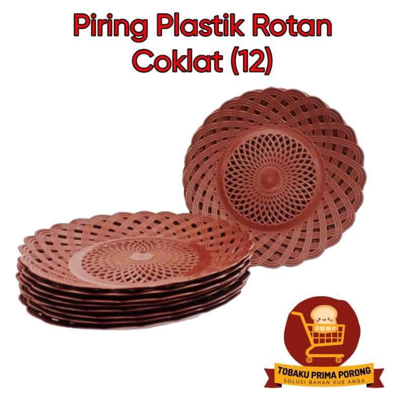 Jual Piring Rotan Coklat - Piring Plastik - Piring Plastik Rotan ...