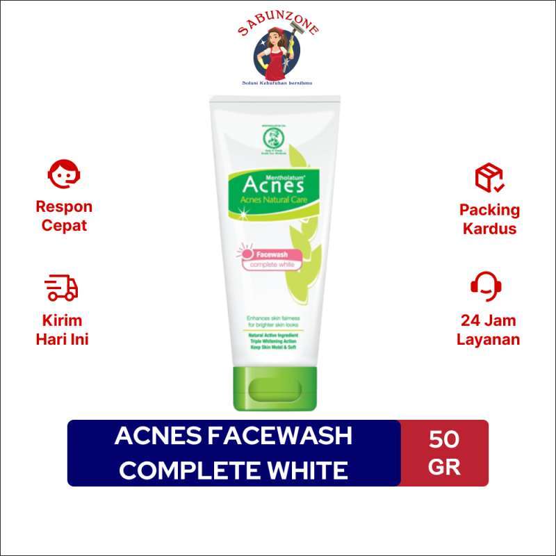Jual Sabun Cuci Muka Acnes Creamy Complete White Face Wash 50 Gr Di ...