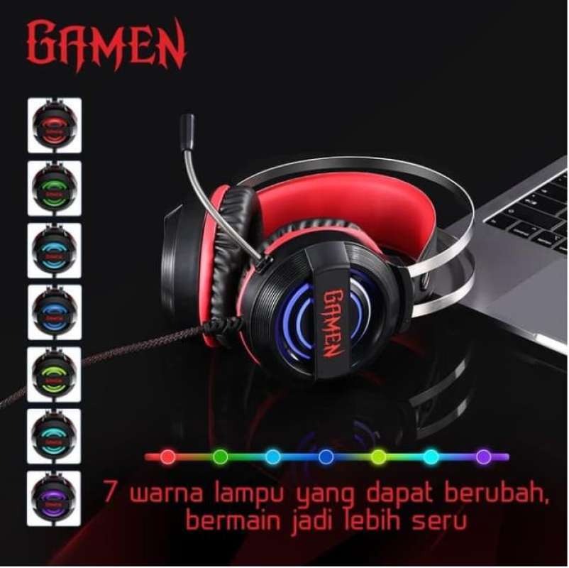 Jual Gamen Gh1100 Headphone Gaming Rgb Wired Audio Headset Game Pc Dan ...