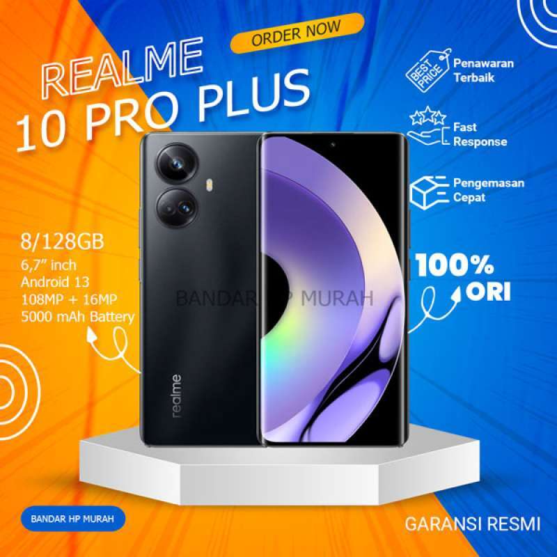 Jual realme 10 Pro+ 5G 8GB|128GB (120Hz | Hyperspace Design | Dimensity ...