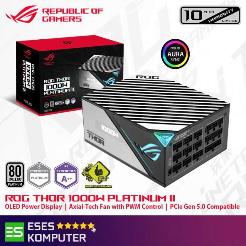 Jual PSU ASUS ROG THOR 1000W Platinum II | OLED Display | 80 Plus ...