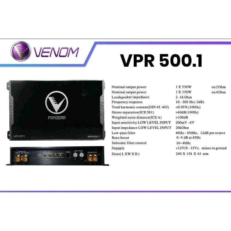 Promo Venom Pandora Vpr-500.1 Power Amplifier Mobil Monoblock Max ...