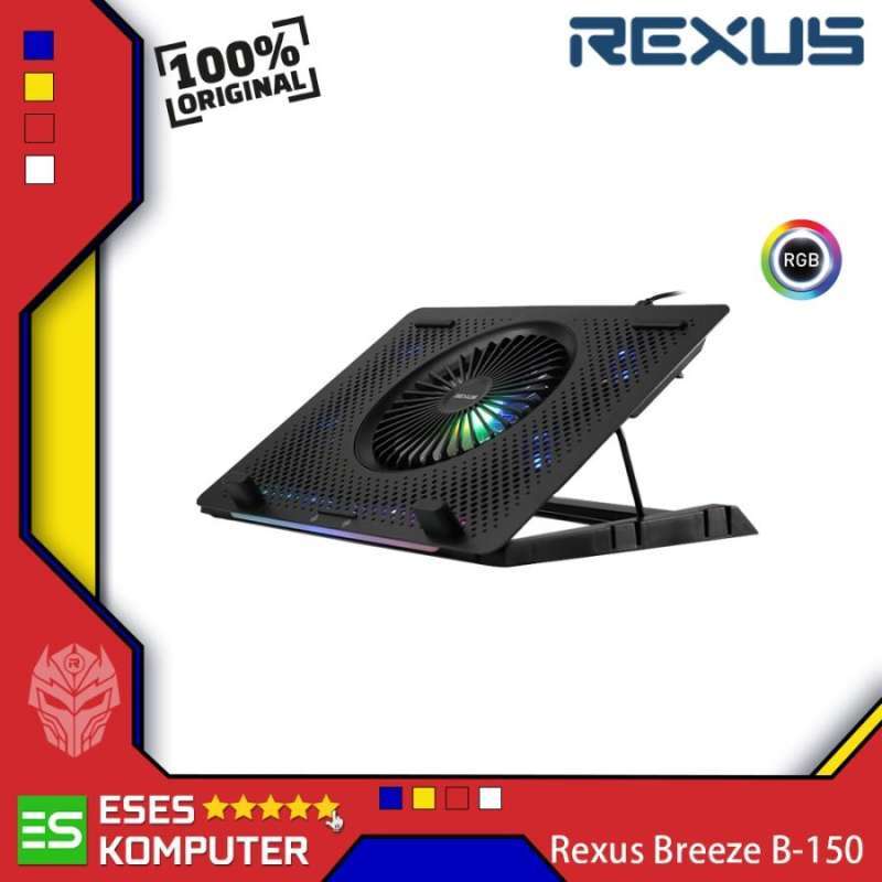 Jual Cooling Pad Rexus B150 Breeze Rgb | 5 Fan Gaming Laptop Cooler Di ...