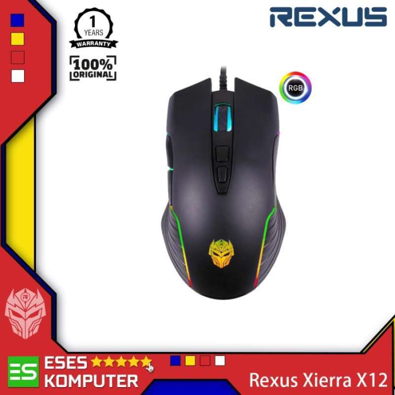 Jual Mouse Rexus Xierra X12 Rgb | 7 Buttons | 4800 Dpi | Mouse Gaming ...