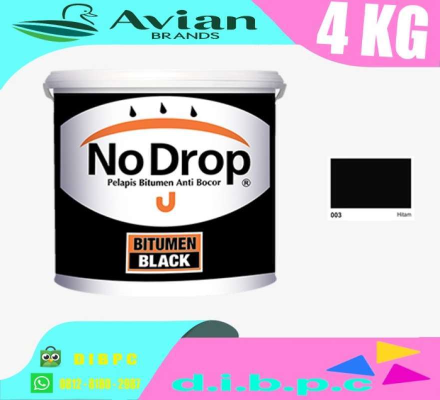 Promo 4kg 003 Black No Drop Bitumen AVIAN PAINT Diskon 23% di Seller ...