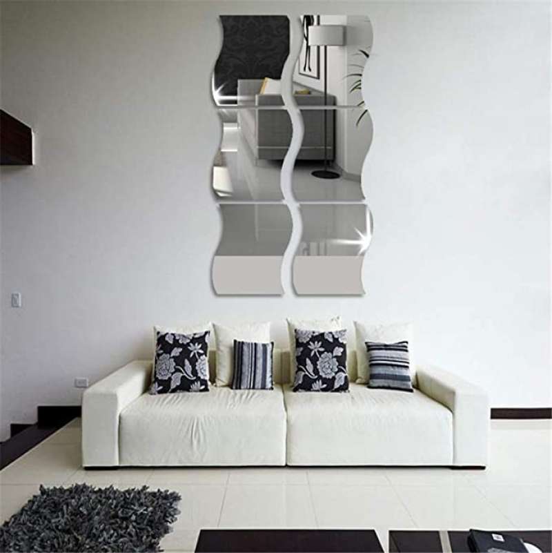 Jual Wave Mirror Wall Sticker Dinding Cermin Acrylic Dekorasi Dinding ...