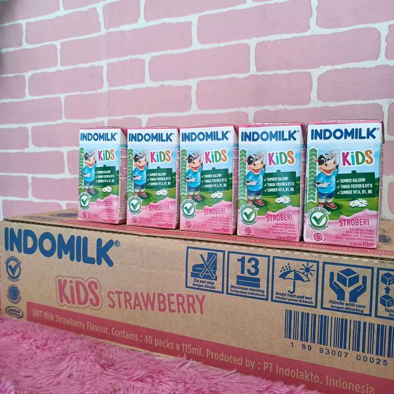 Jual INDOMILK KIDS UHT STRAWBERRY 115ml ( 40pcs) di Seller Toko Hanifah ...