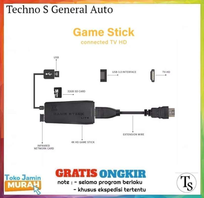 Promo Game Stick 4k Lite Console Retro 2.4g Wireless Controller Gamepad ...
