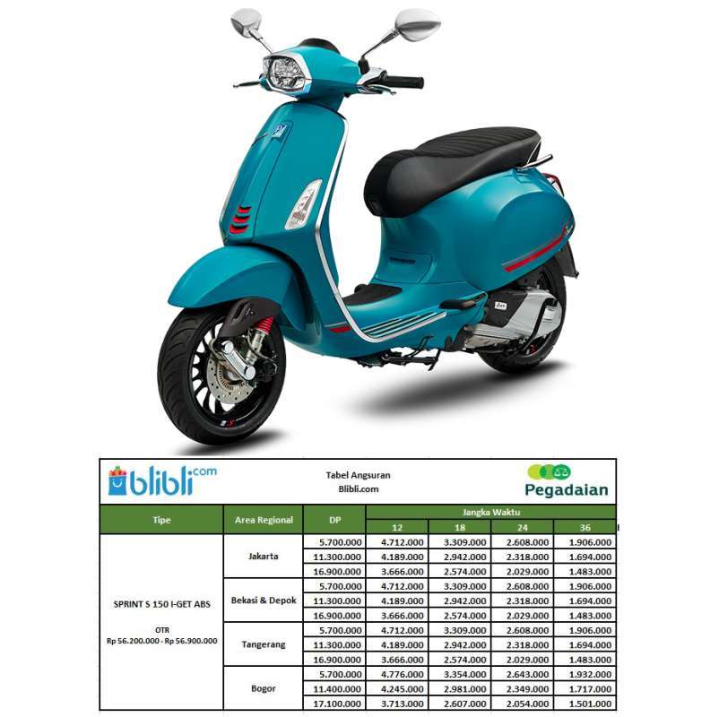 Jual Pegadaian - [dp] Vespa Sprint S 150 I-get Abs Sepeda Motor [otr Jabodetabek] - 10% 12 Blue ...