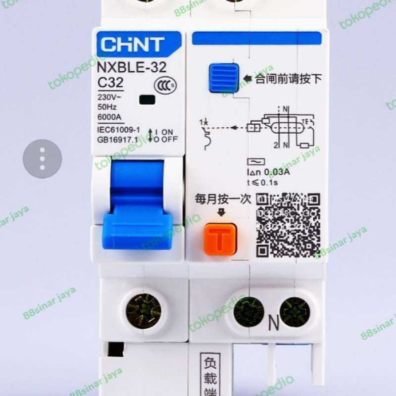 Promo RCBO 1P+N 6, 10, 16, 20, 25, 32 ampere CHINT Diskon 23% di Seller Kamijaya Store - Duren ...