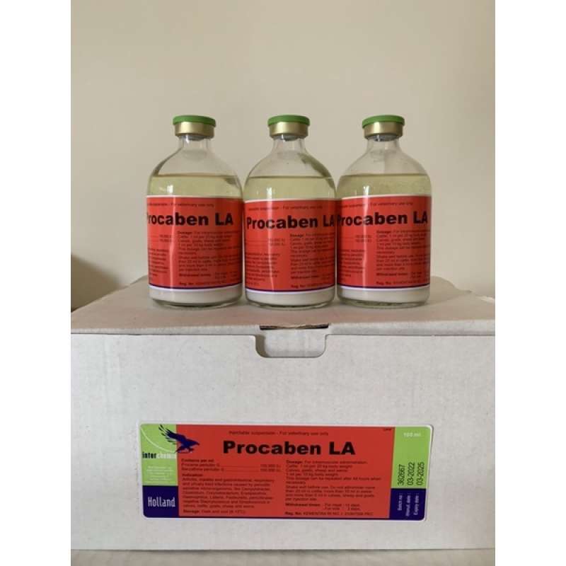 Jual PROCABEN LA (ANTIBIOTIK PENGGANTI PENSTREP-400) Inj 100ml di ...