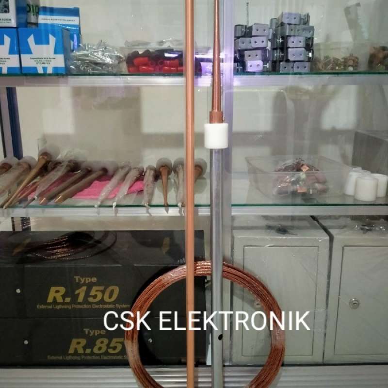 Promo Penangkal Petir 1 Tombak + Rod Grounding 5/8 Full Tembaga + 10 ...