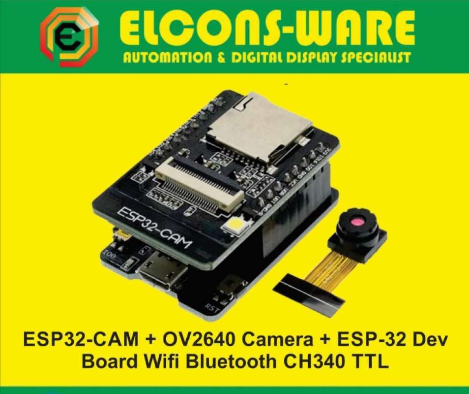 Jual ESP32-CAM + OV2640 Camera + ESP-32 Dev Board Wifi Bluetooth CH340 ...