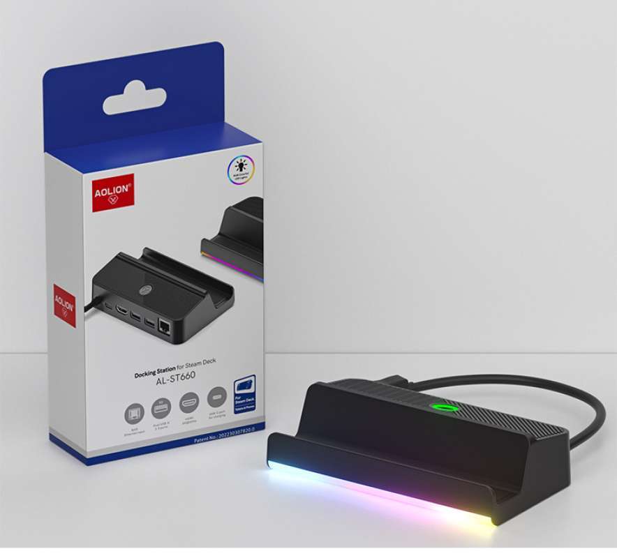 Jual Aolion 4K 5 in 1 Docking Station for Steam Deck Steamdeck RGB LED ...