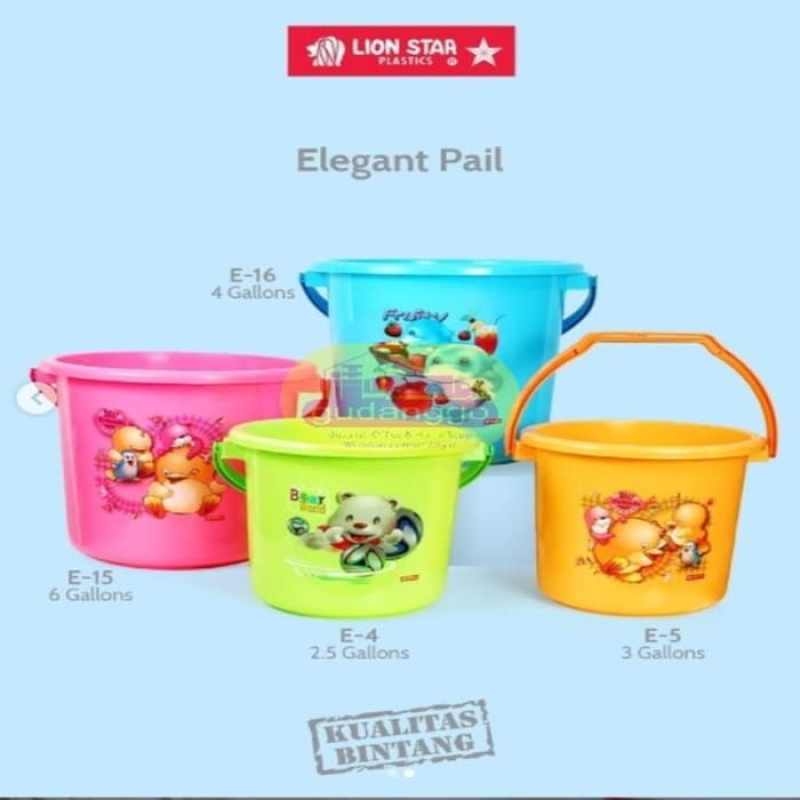 Jual Ember 2.5 Gl Elegant E-4 Lion Star Kecil Cuci 25 Galon Gagang Plastik Terbatas Di Seller ...