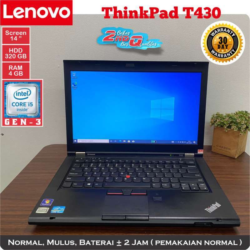 Jual Laptop Notebook Lenovo Thinkpad T430 Core I5 Gen 3 Memori 4GB HDD 320GB - Mulus - Normal di ...