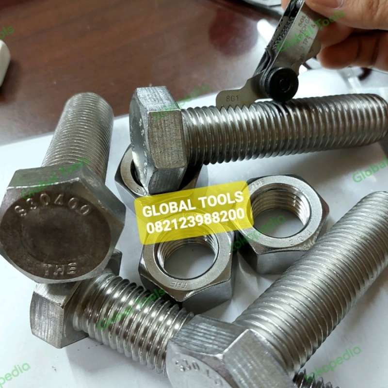 Promo Baut Mur Sus 1 X 4 Inch Ss304 Hex Bolt Nut Inch 1X4 Inch M25 X 100 Tpi Diskon 23% di ...