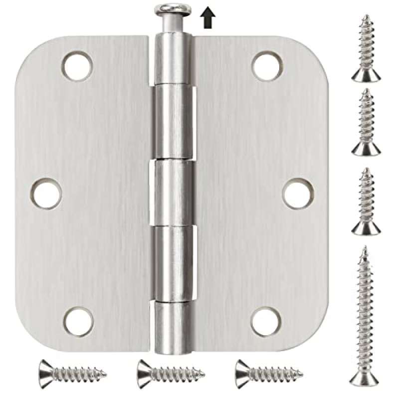 Jual Door Hinge 3 1/2 18 Pack Rounded Door Hinges Satin/Brushed Nickel ...