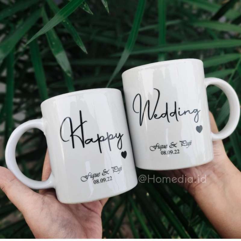 Promo Cetak Mug Custom Foto Nama Wedding Couple Bisa Request Desain ...