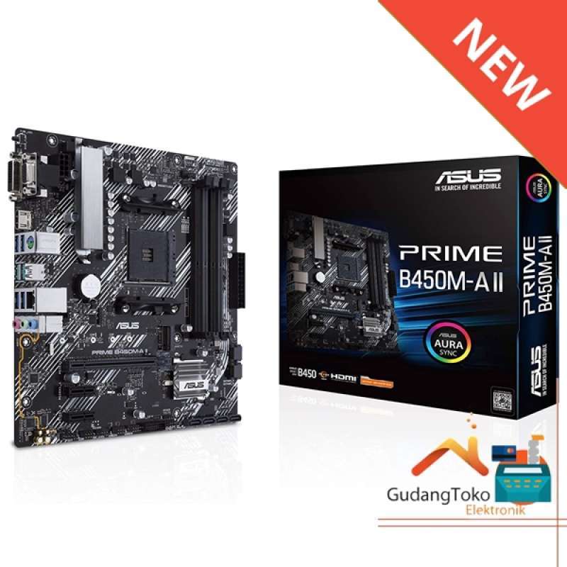 Promo NEW ASUS PRIME B450M-A II | Motherboard AMD B450 AM4 Micro ATX ...
