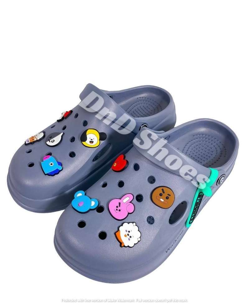 Jual Sendal Sepatu EVA BTS BT21 korea Dane and Dine Model Crocs Kodok ...