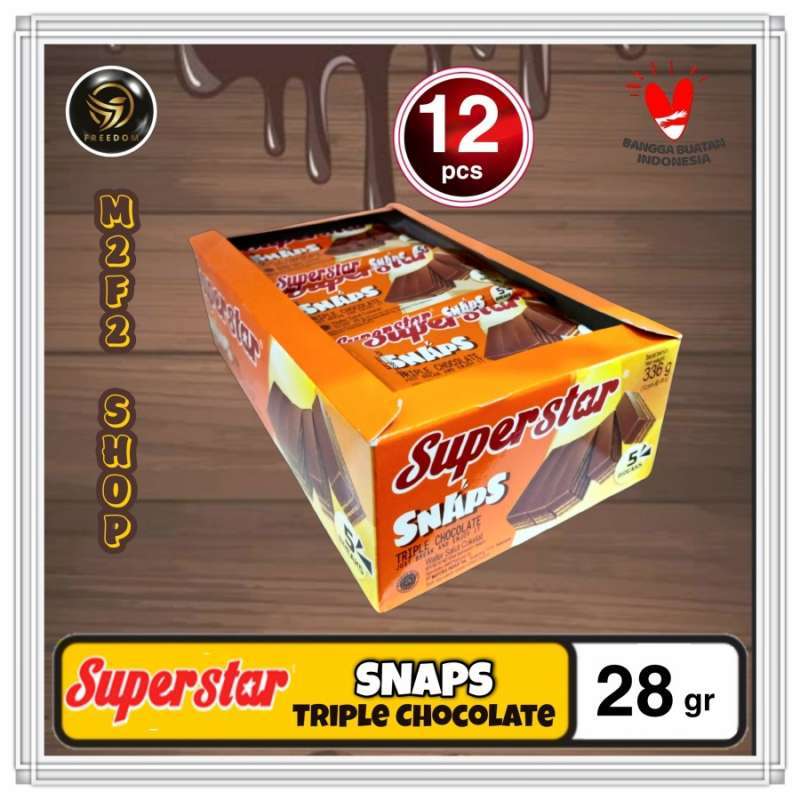 Promo Wafer Superstar Snaps Chocolate - 28 gr (Kemasan Pack) Diskon 17% ...