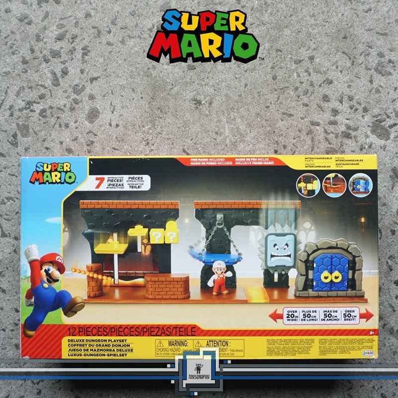 Jual Super Mario Deluxe Dungeon Playset Diorama with Fire Mario Jakks ...