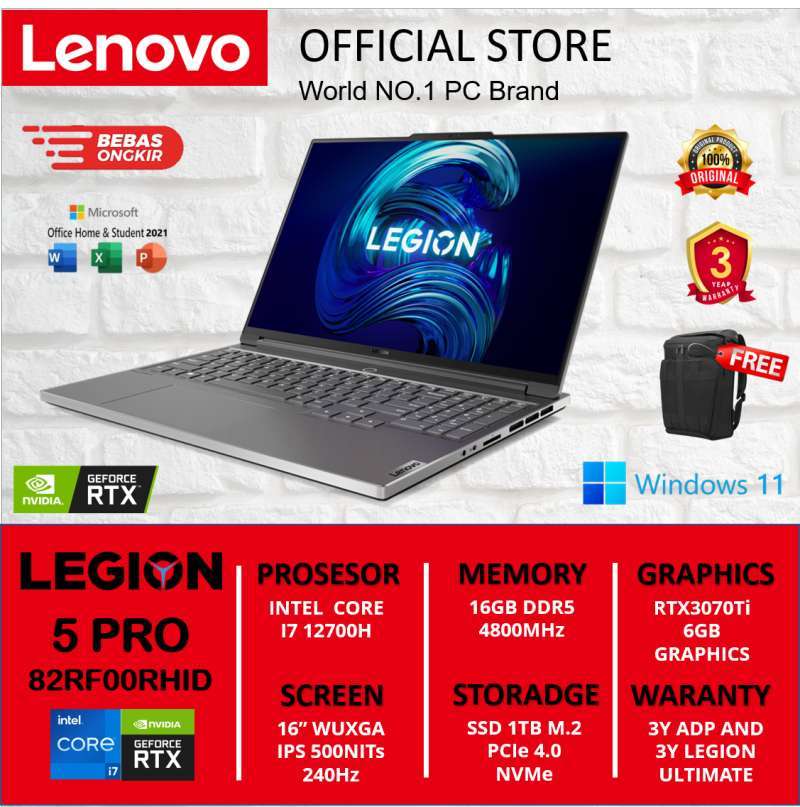 Jual Lenovo Legion 5 Pro I7 12700h 16gb 1tbssd 16 240hz Rtx3070ti Win11 ...