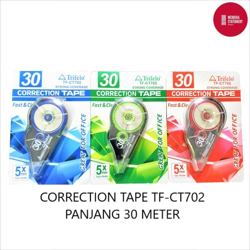 Jual Correction/Tip-X/Tipex Tape/Rol/Kertas Trifelo TF-CT702 Panjang 30 ...