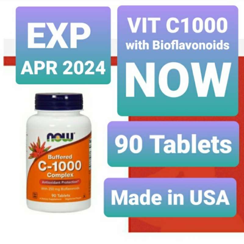 Promo NOW Buffered Vitamin C1000 Complex with Bioflavonoids Isi 90 ...