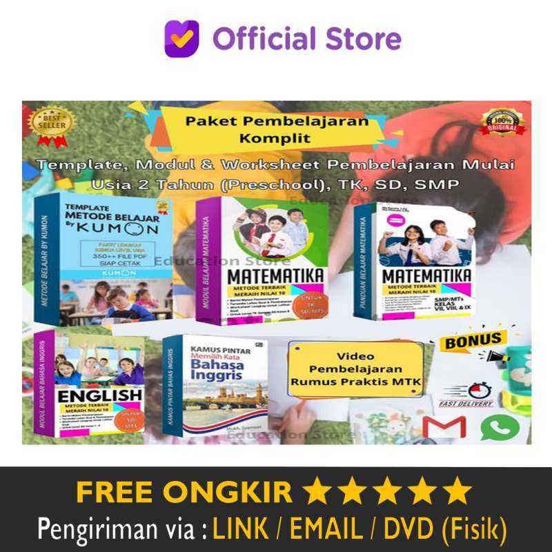 Promo Paket Pembelajaran Komplit Modul Worksheet Mulai Usia 2-15 Tahun ...
