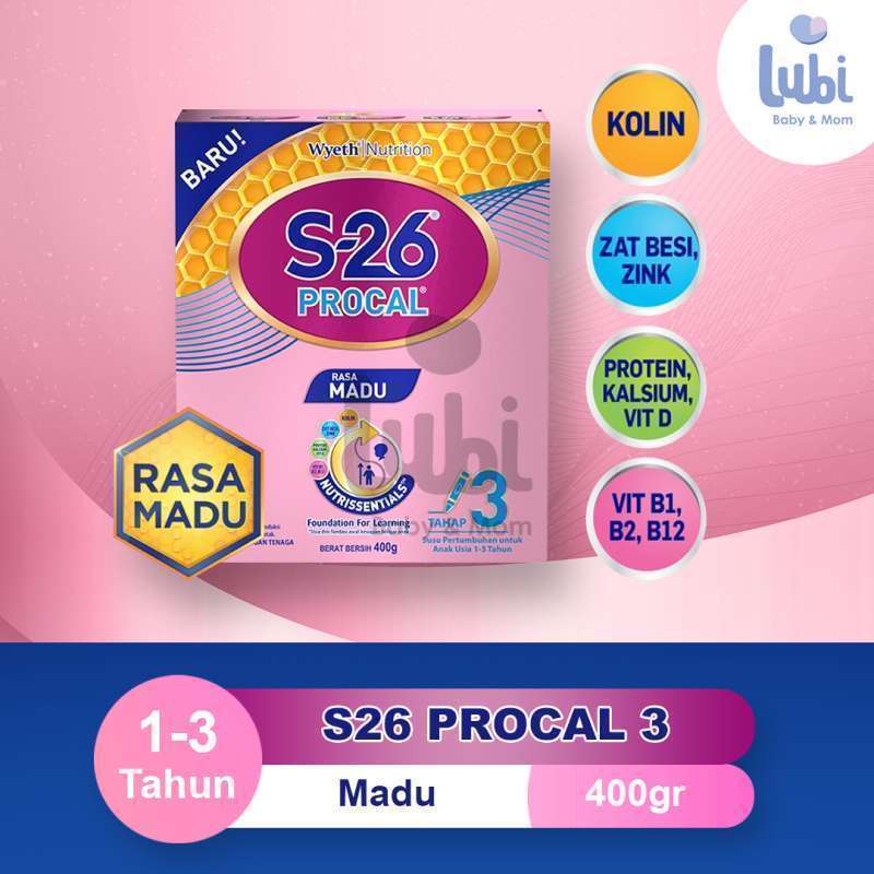 Jual S26 PROCAL MADU BOX 400 GR Tahap 3 Susu Bubuk Rasa Madu untuk anak ...