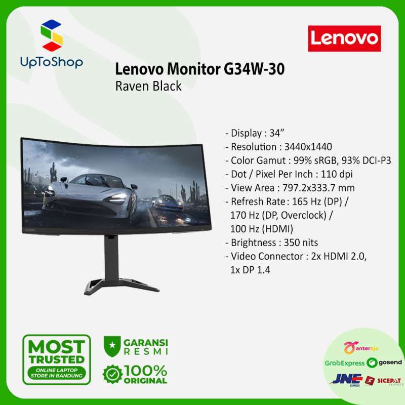 Jual Lenovo Gaming Monitor G34w-30 34 inch 350 nits 99% sRGB - Monitor ...