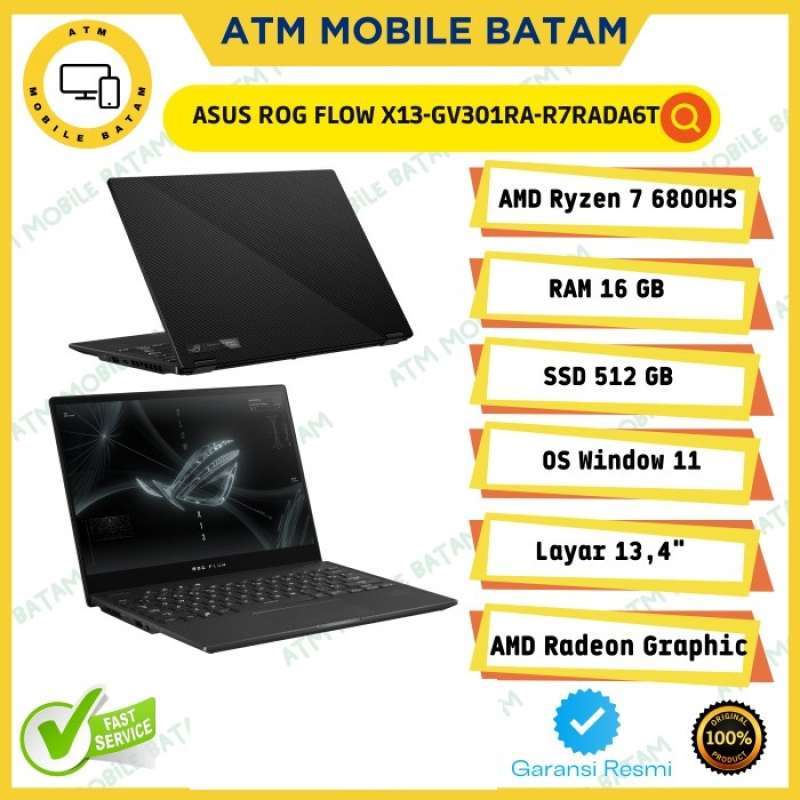 Jual ASUS ROG FLOW X13 GV301RA-R7RADA6T-O Ryzen 7 6800HS 8/512GB 13.4 ...