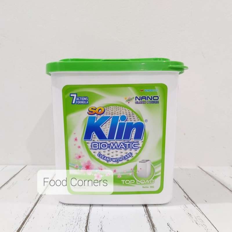 Jual So Klin Bio Matic Top Load Hijau 3 Kg / Deterjen Bubuk Bukaan Atas ...
