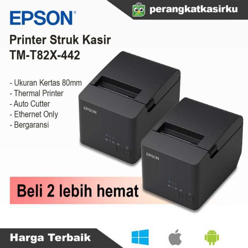 Jual Printer Struk Kasir Epson Tm-T82X Ethernet Bundling 2 Unit ...