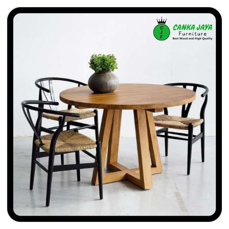 Jual Satu Set Meja Makan 3 Kursi Minimalis Model Oval Terbaru Murah Di ...