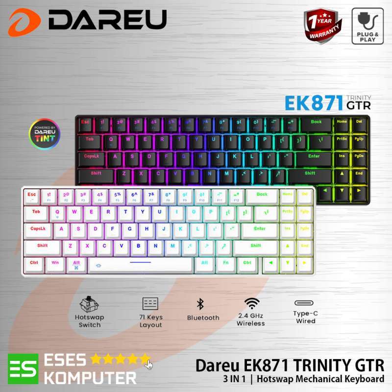 Jual Keyboard Dareu EK871 Trinity GTR Wireless | 71% Keys Keyboard ...
