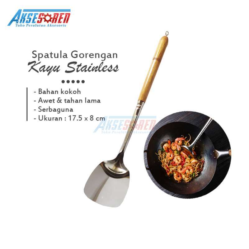Promo Spatula Masak Anti Panas Gagang Kayu / Sodet / Susruk / Susuk ...