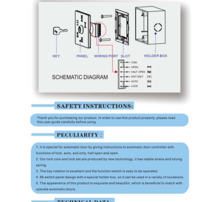 Promo FUNCTION KEY SWITCH FUNCTION SWITCH AUTOMATIC SLIDING DOOR DEPER ...