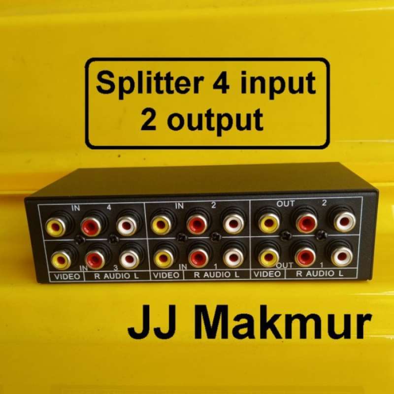 Promo Splitter RCA Audio Video 4 input cabang 2 output Load Port AV ...