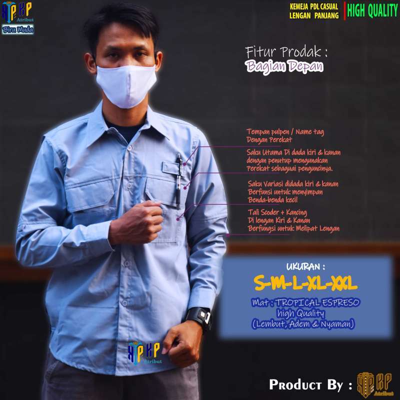Jual Kp Atribut | Kemeja Kerja Lapangan/pdl Lengan Panjang | Seragam ...
